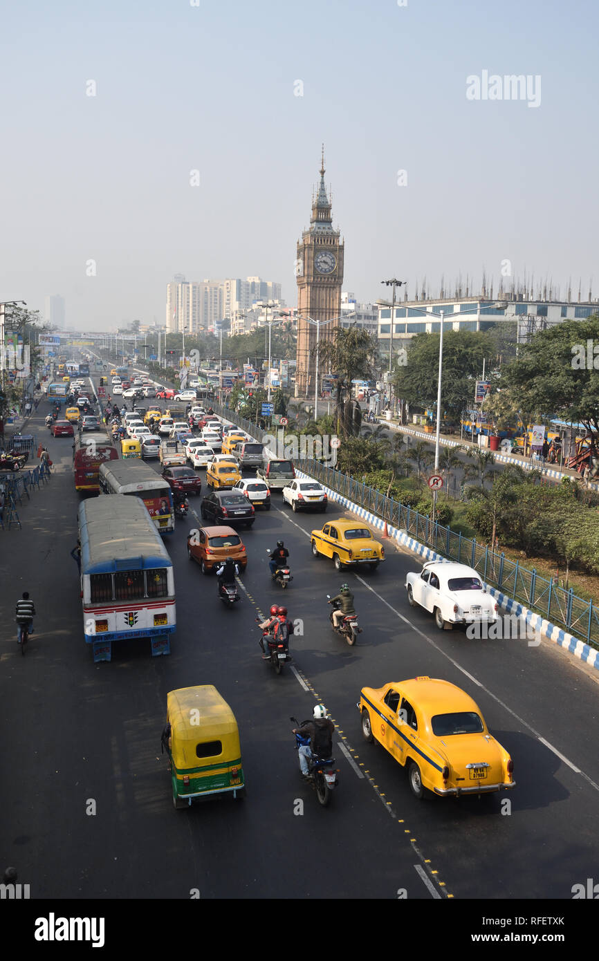 Kolkata, India. 25th January 2019. The Big Ben replica or the Kolkata ...