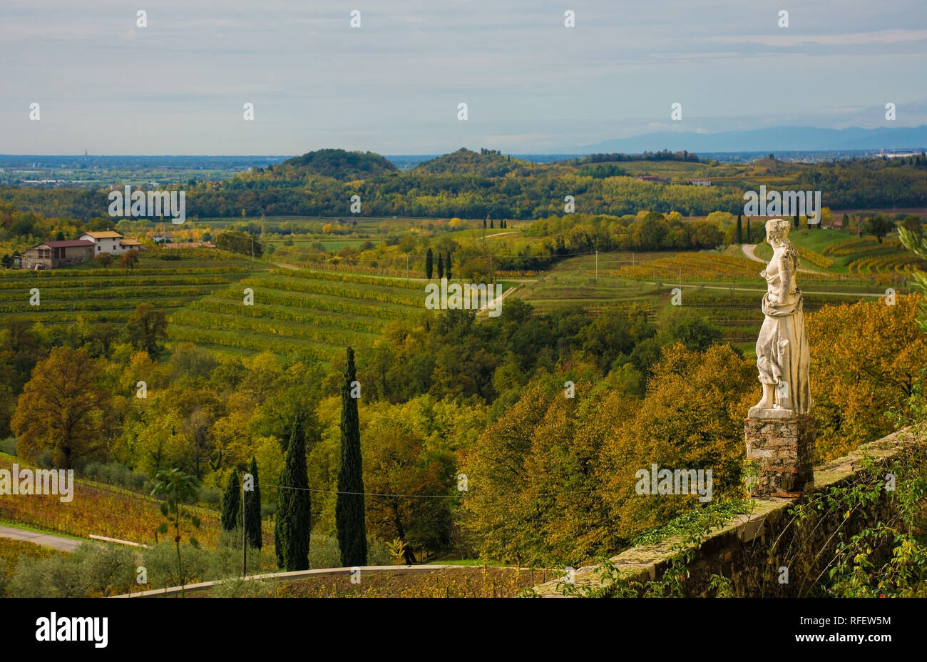 The autumn landscape in the Collio vineyard area of Friuli Venezia ...
