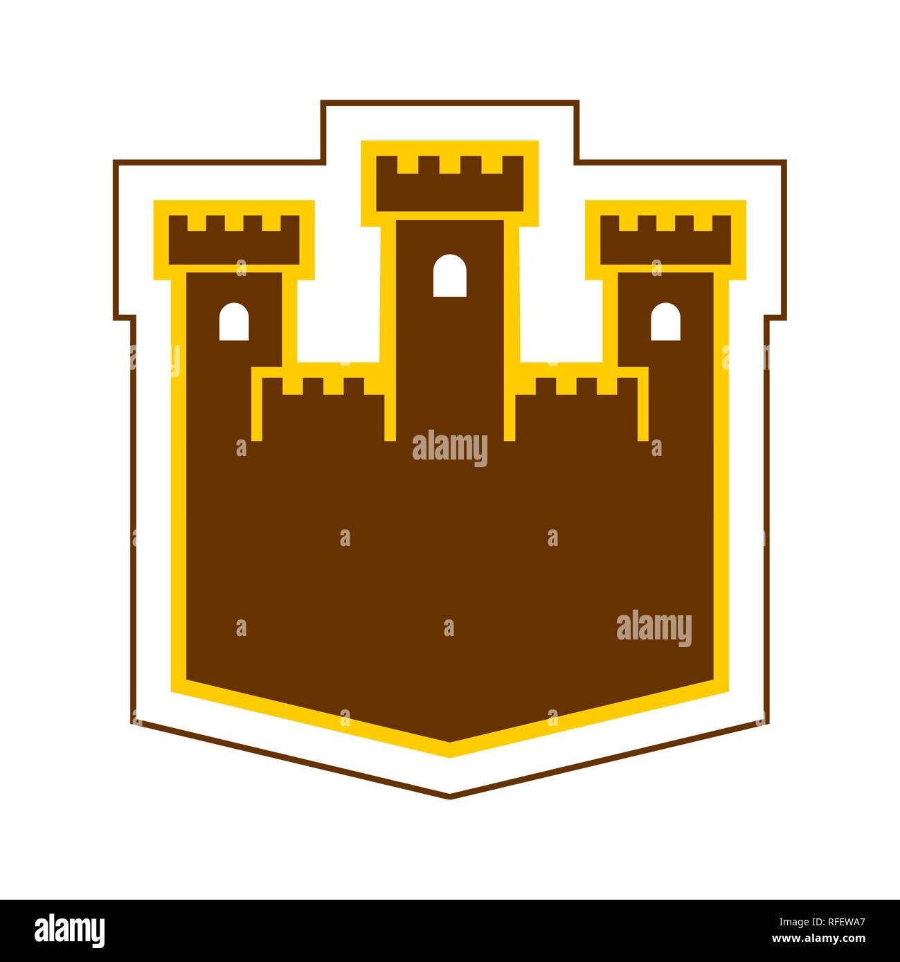 Fortress sign logo. Castle Tower symbol. Old outpost icon Stock Vector ...