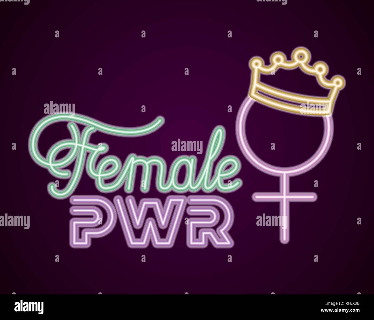 Neon sign girls Stock Vector Images - Alamy