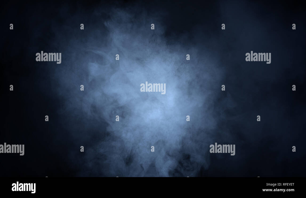 Blue fog and misty effect on black background. Smoke texture overlays ...