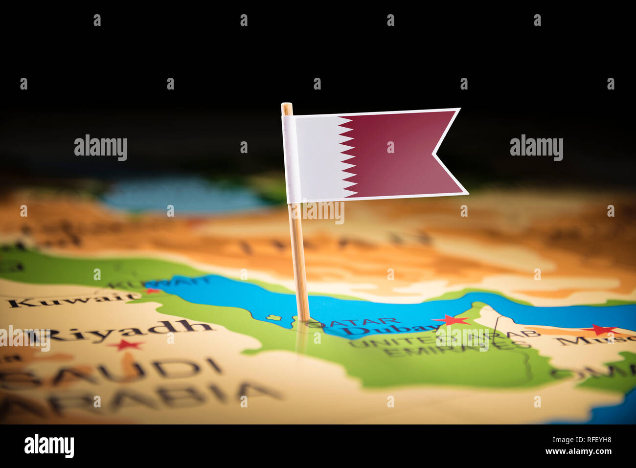 Qatar political map hi-res stock photography and images - Alamy