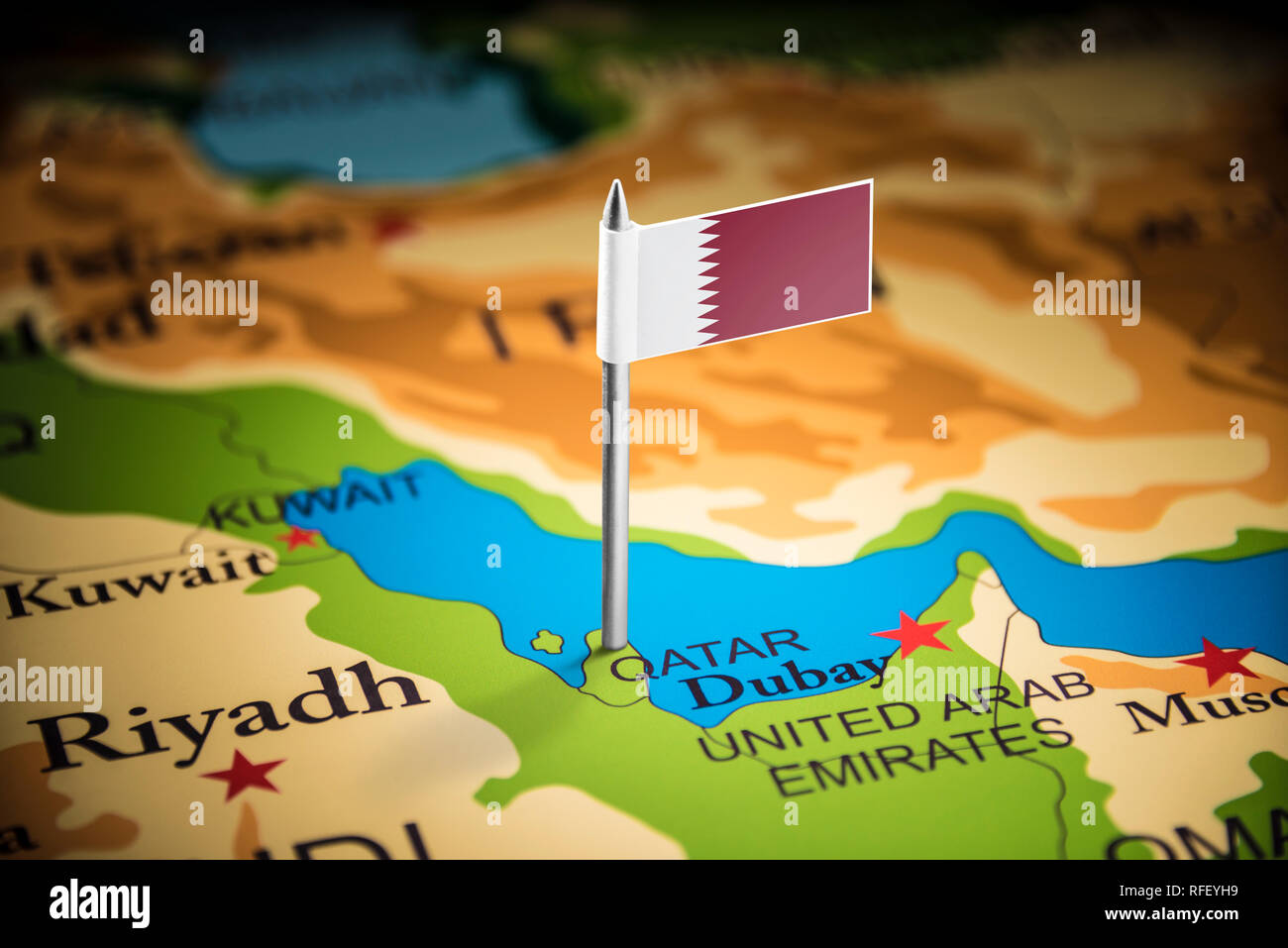 Qatar political map hi-res stock photography and images - Alamy