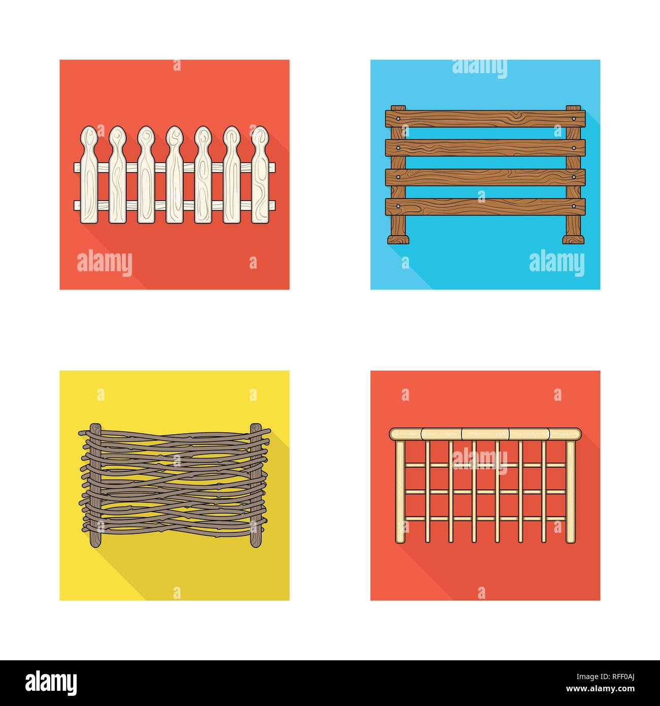 Isolated object of gate and fence symbol. Collection of gate and wall ...