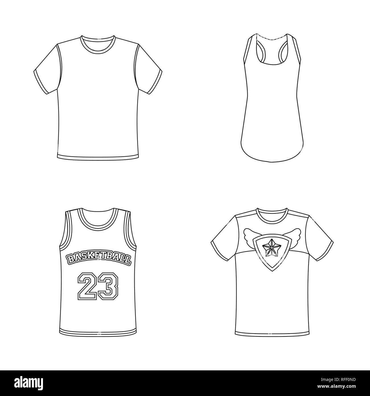 Vector design of clothes and wear logo. Collection of clothes and short ...