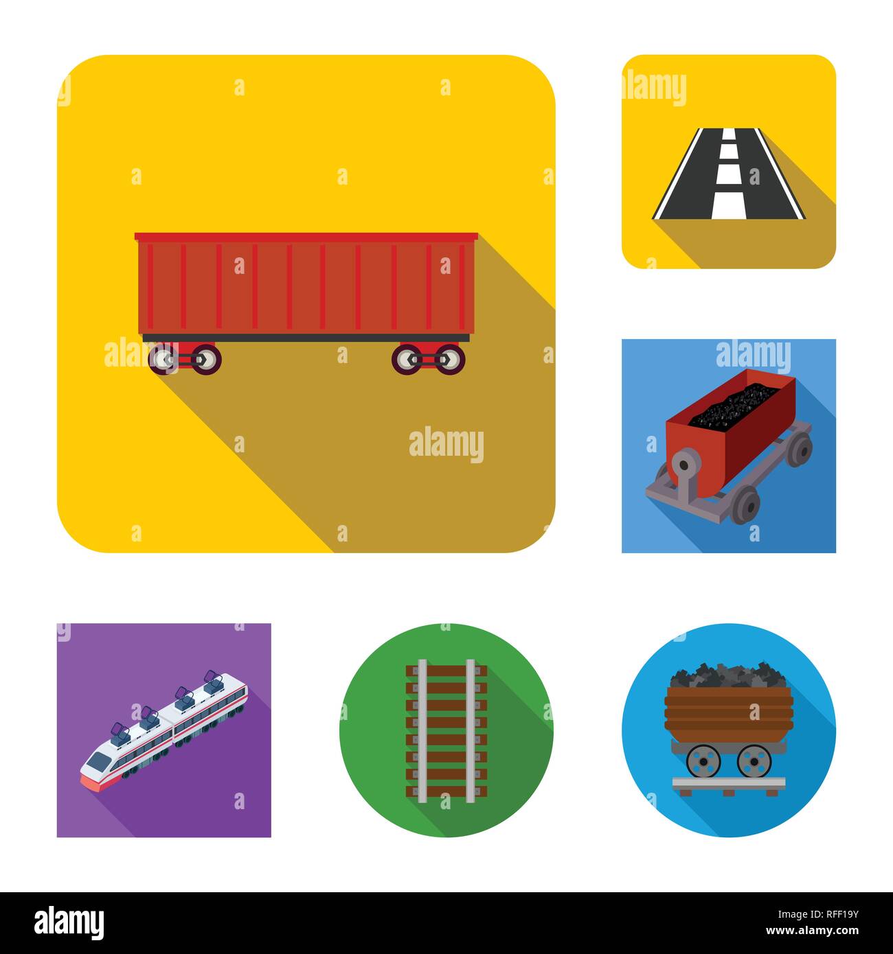 Vector design of railroad and train symbol. Collection of railroad and ...