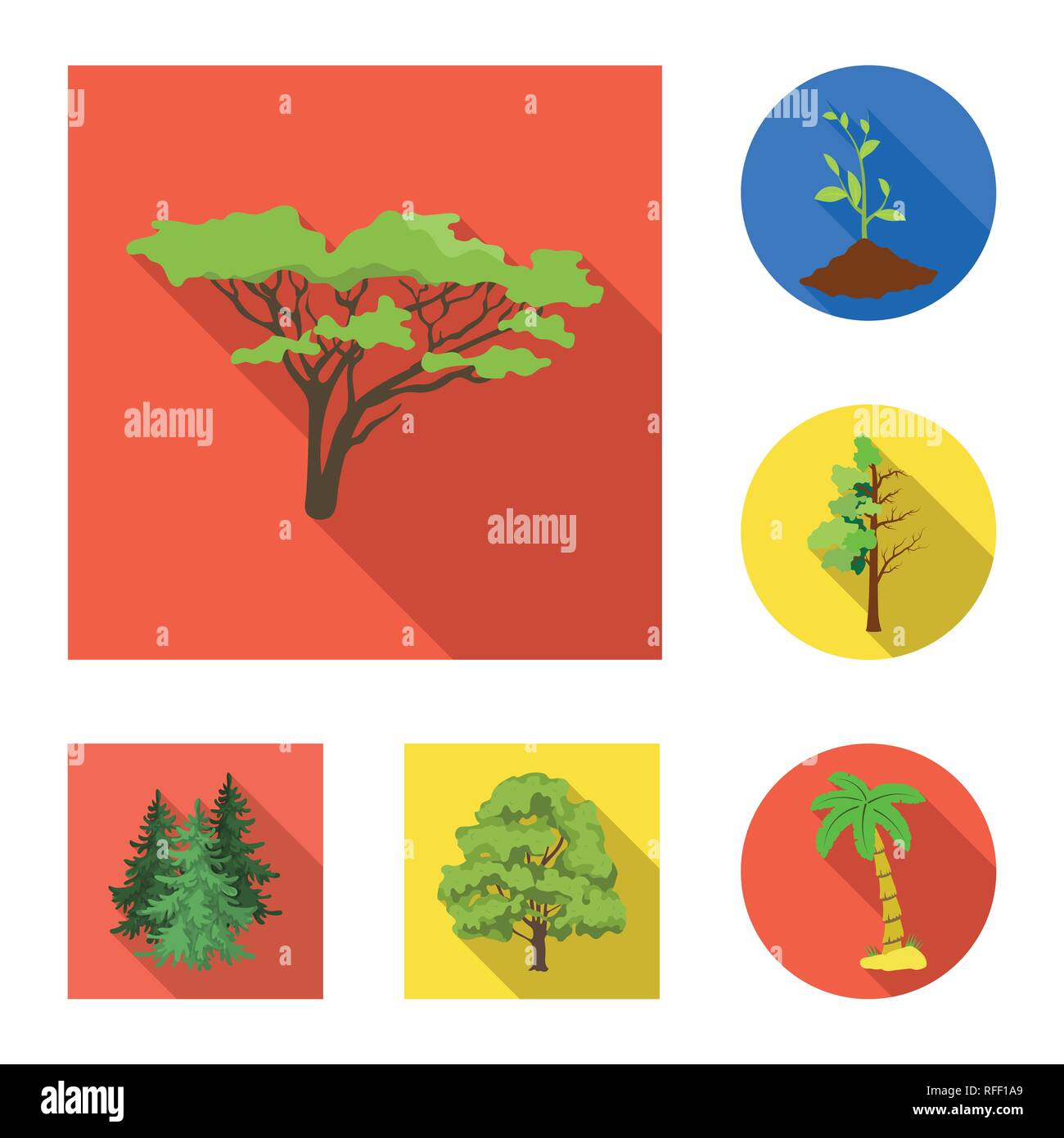 Vector design of tree and forest sign. Set of tree and green stock ...