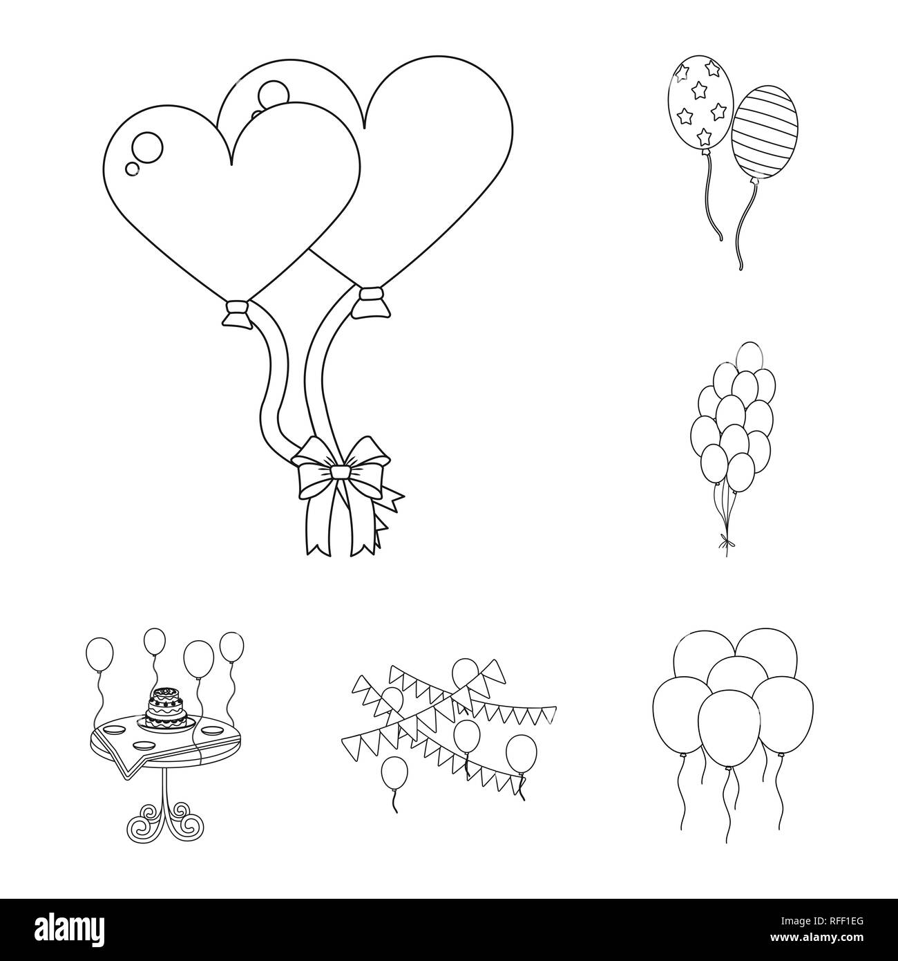 Vector design of happy and fun symbol. Set of happy and balloon stock ...