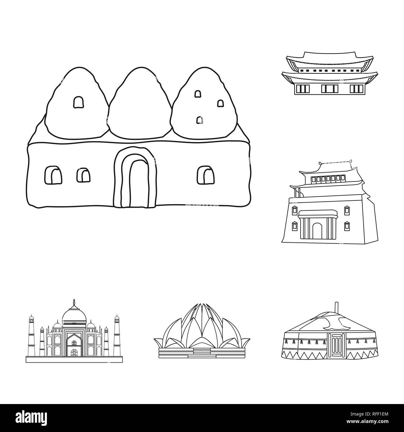 Vector illustration of and town symbol. Collection of and house stock ...