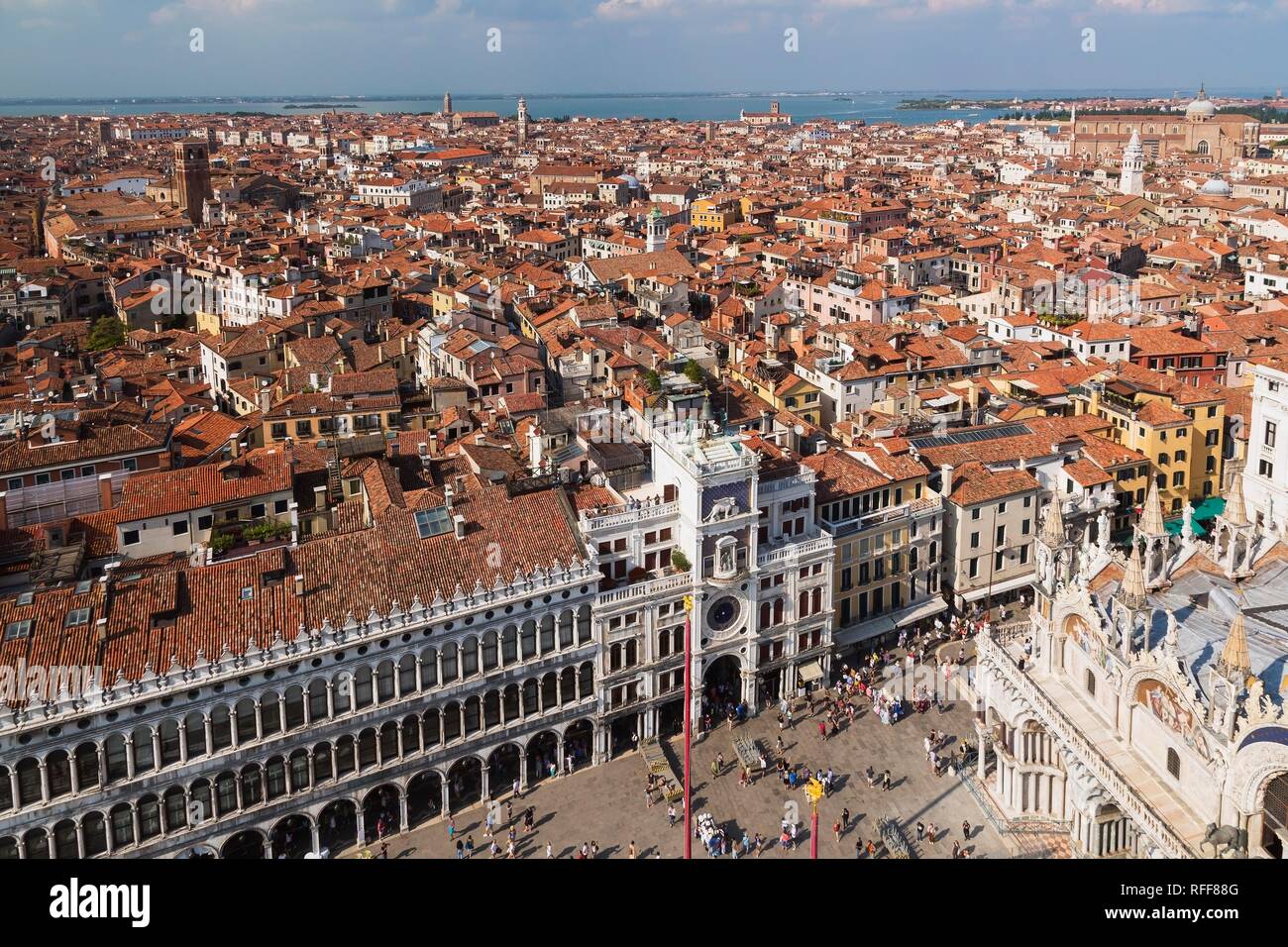 Procuratie Vecchie building with St Mark's clock tower and St Mark's ...