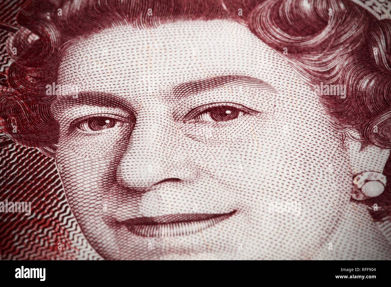 Portrait of Queen Elizabeth II on a £50 note Stock Photo - Alamy