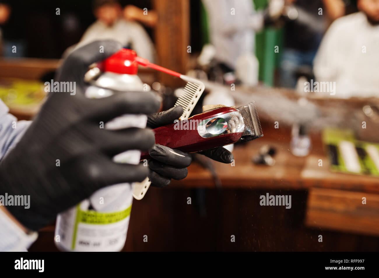 Barber cleaning hi-res stock photography and images - Alamy
