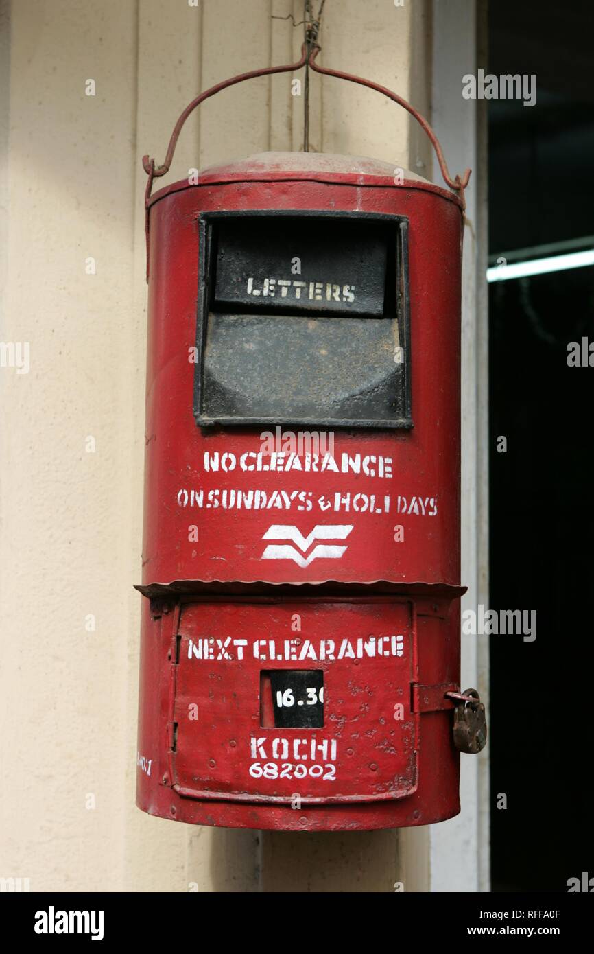 Mailbox, Jewish quarter, Mattancherry, Cochin, Kerala, India Stock ...