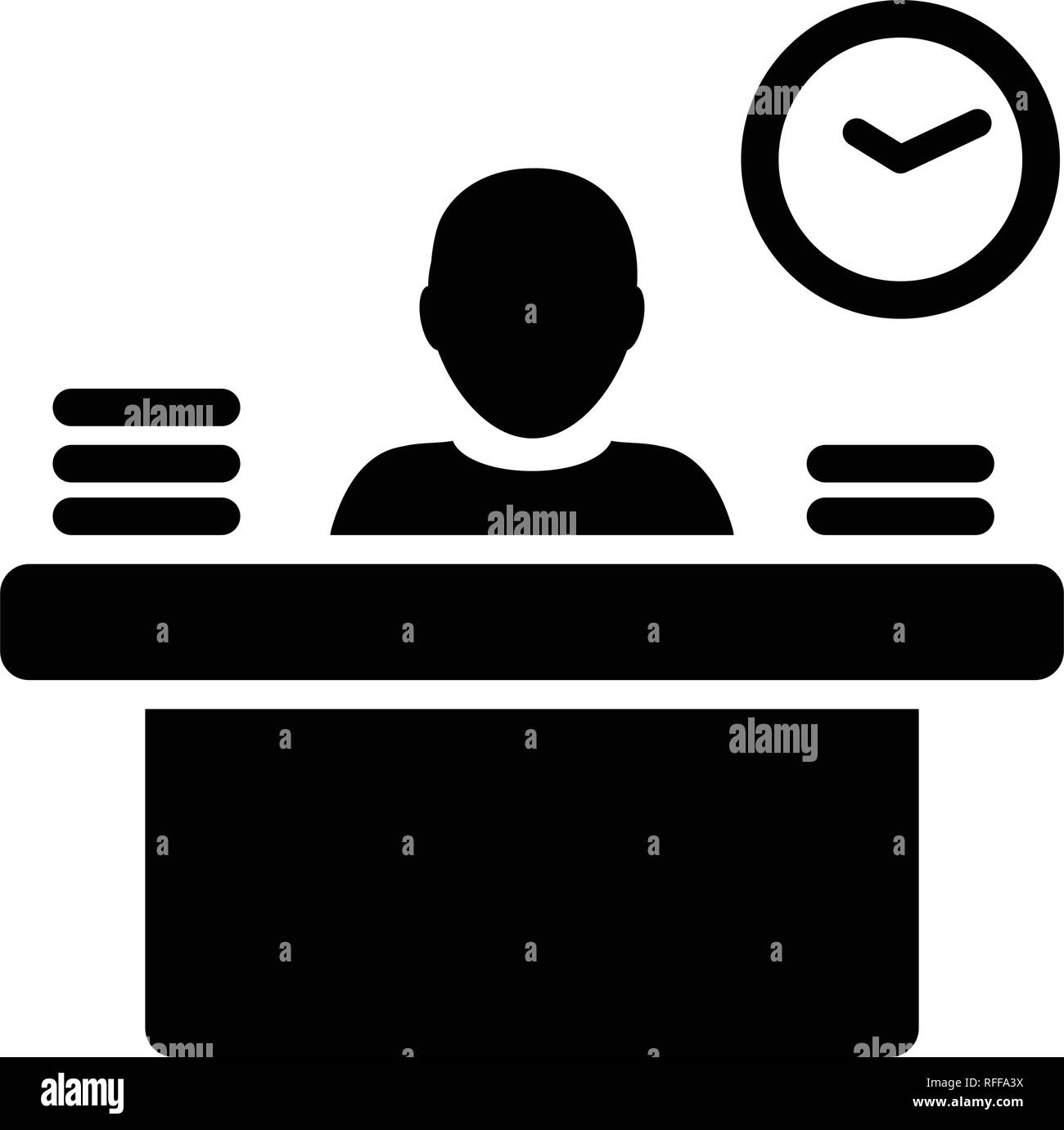 Working at the help desk Black and White Stock Photos & Images - Alamy