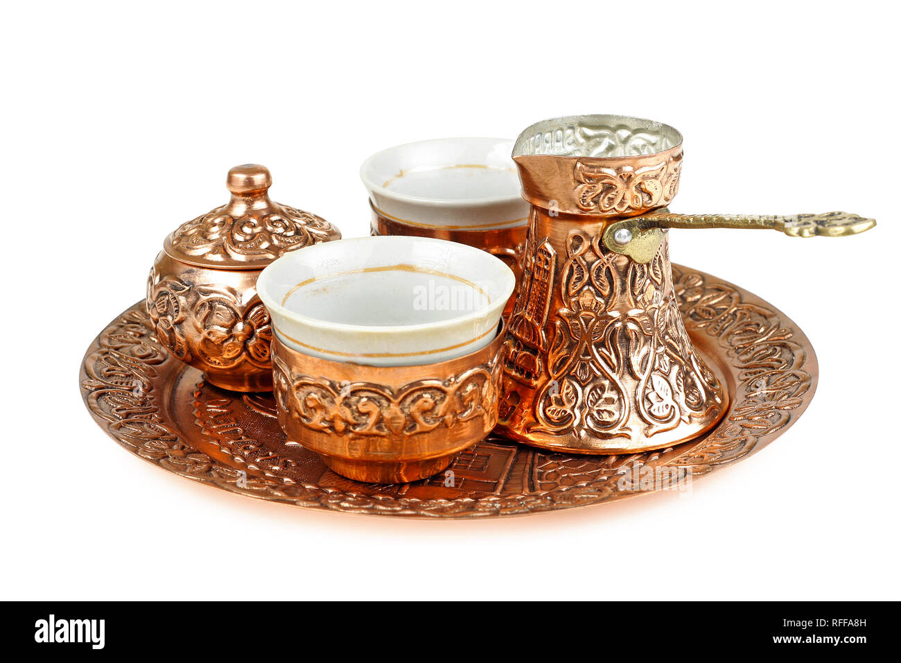 Turkish greek coffee pot Cut Out Stock Images & Pictures - Alamy