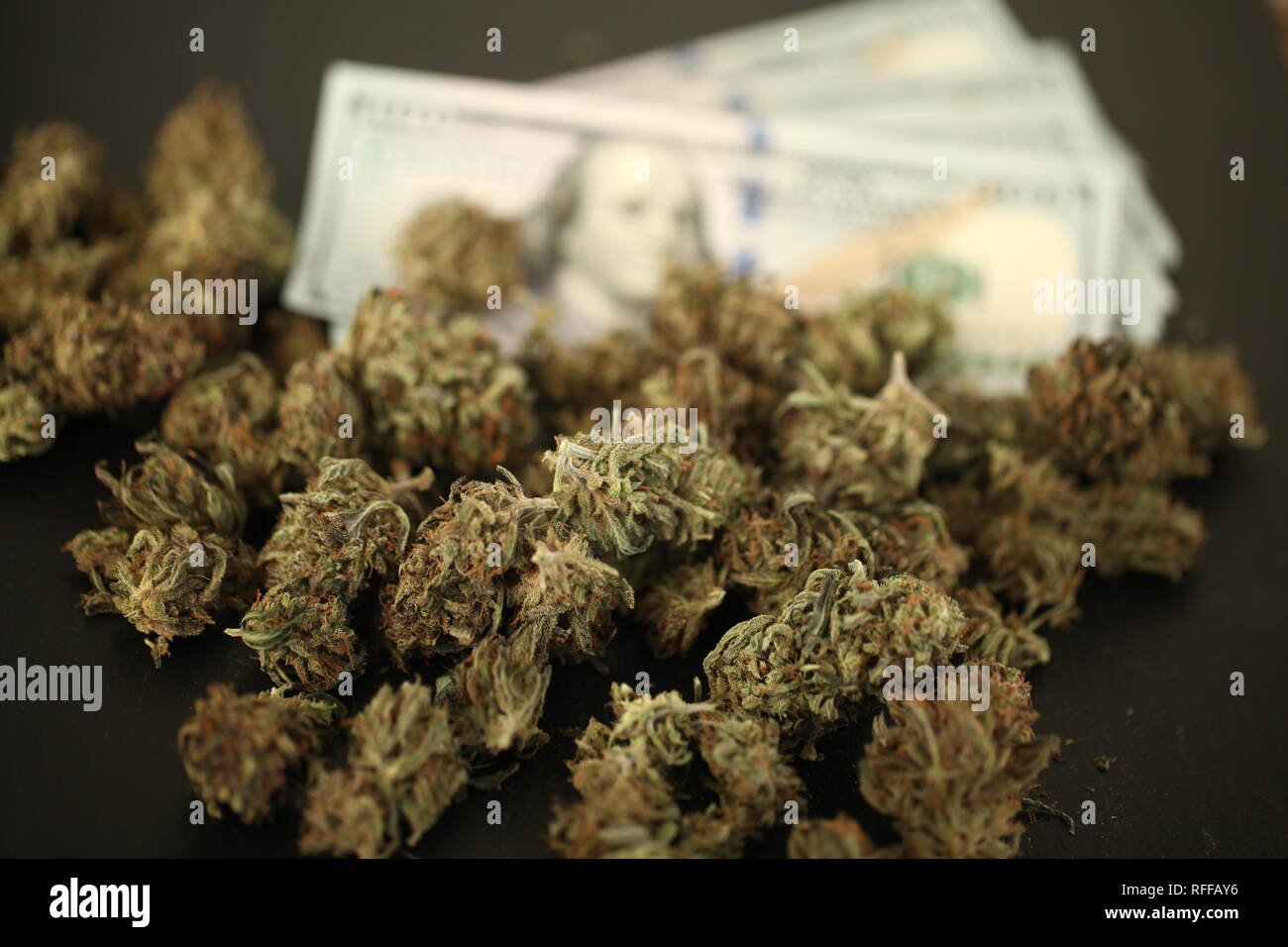 cannabis business concept. Medical Marijuana and Money Stock Photo - Alamy