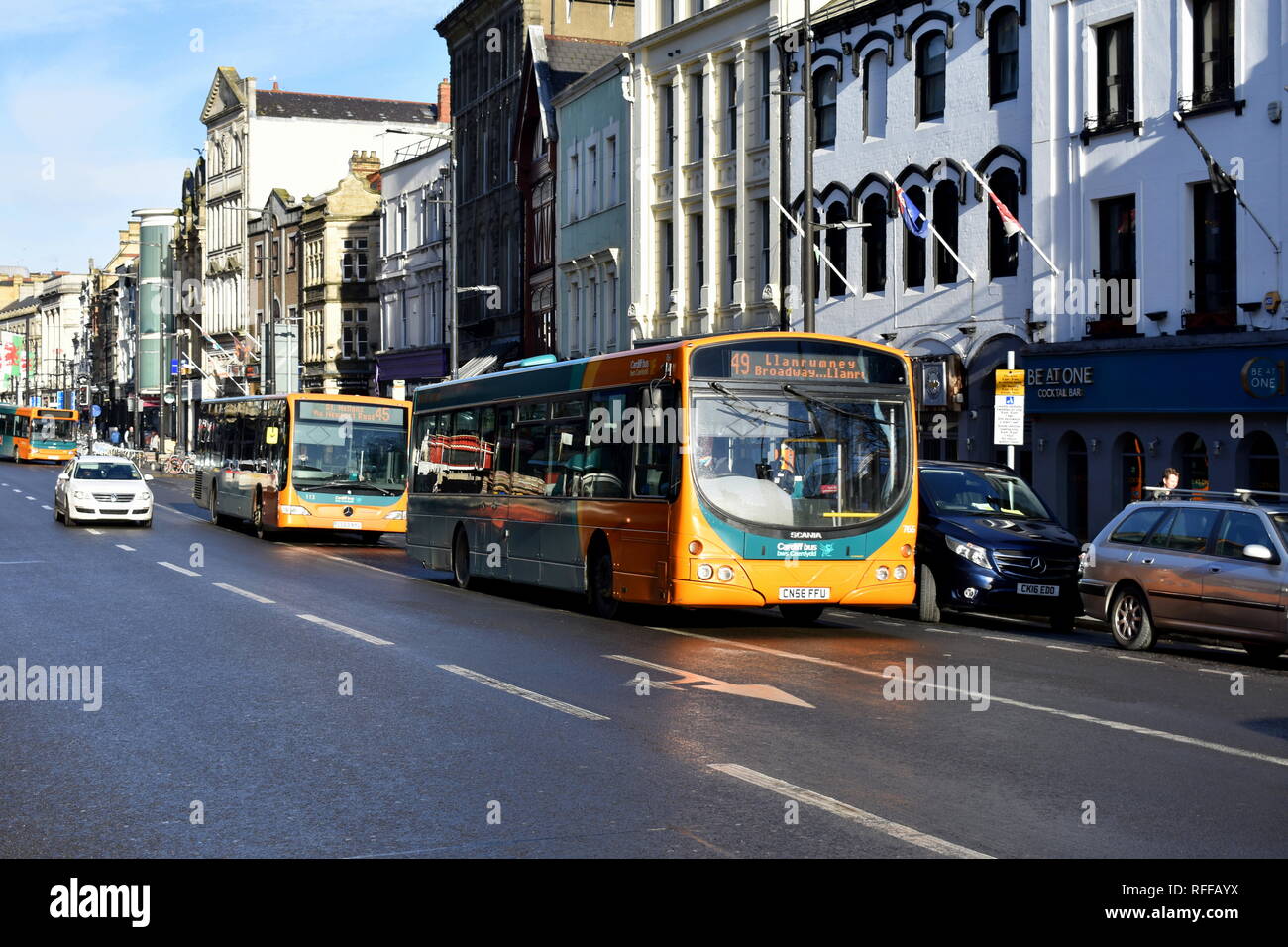 Cardiff street scene hi-res stock photography and images - Alamy
