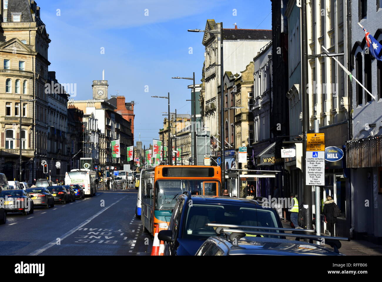 St Mary Street, Cardiff, South Glamorgan, Wales Stock Photo - Alamy