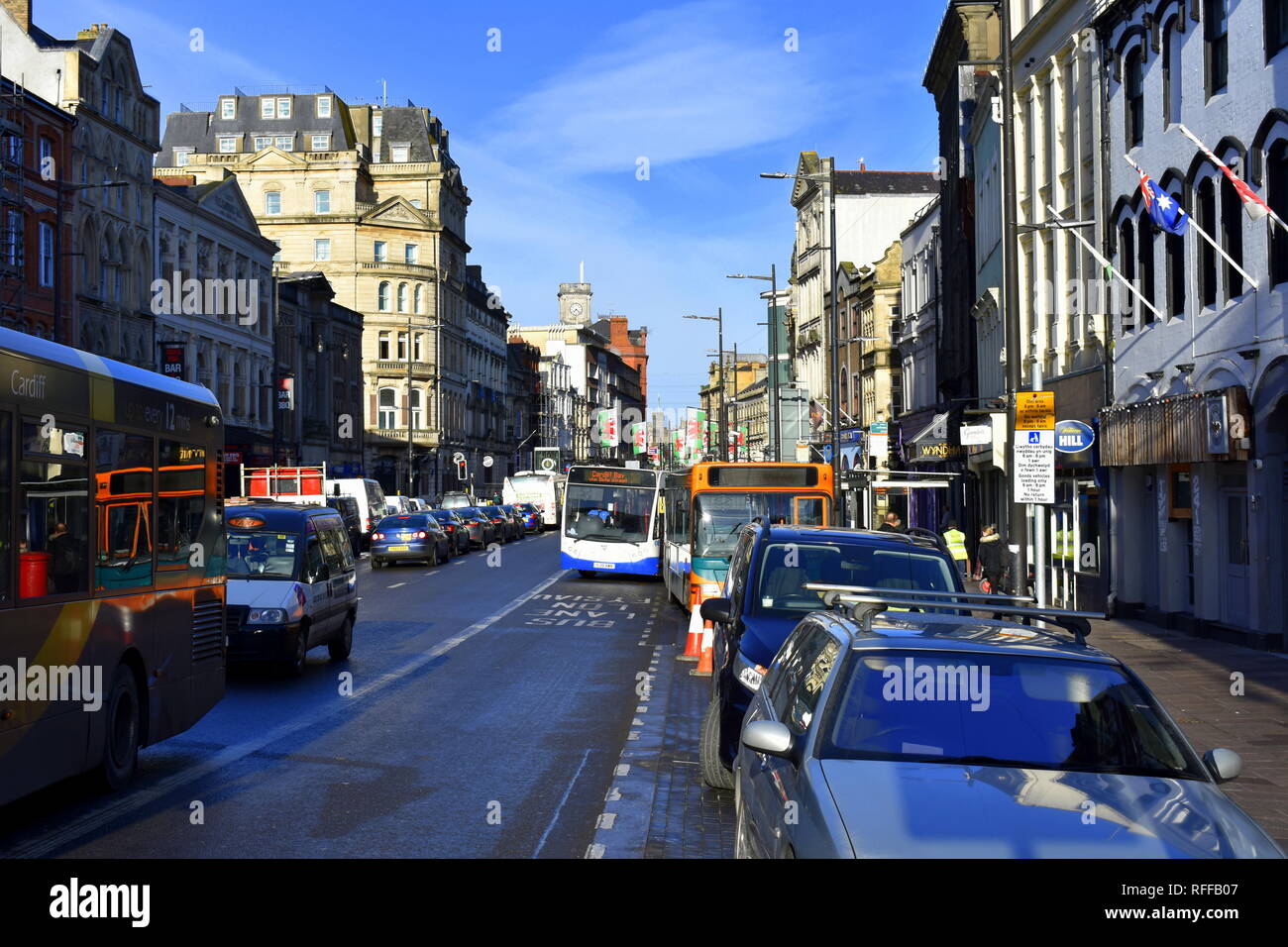 St Mary Street, Cardiff, South Glamorgan, Wales Stock Photo - Alamy