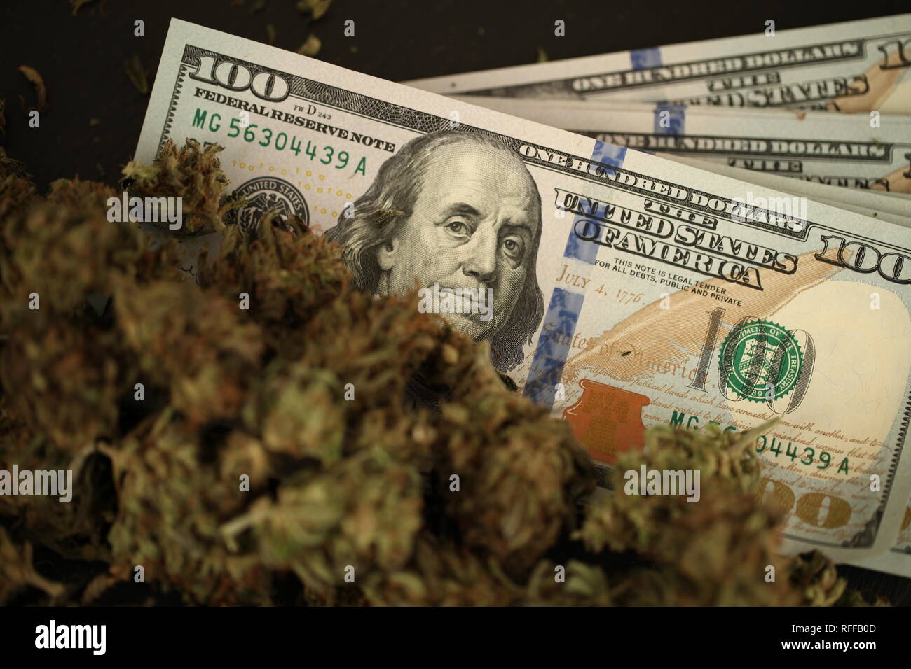 cannabis business concept. Medical Marijuana and Money Stock Photo - Alamy