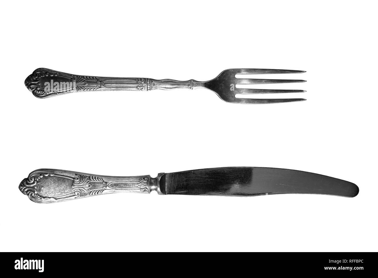Beautiful silver cutlery on Cut Out Stock Images & Pictures - Alamy