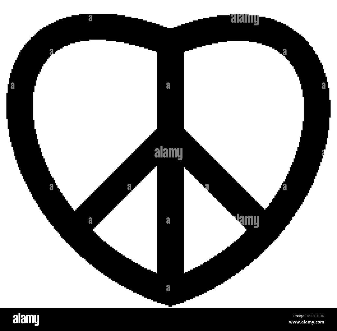 Heart shaped peace sign bold line icon Stock Vector Image & Art - Alamy