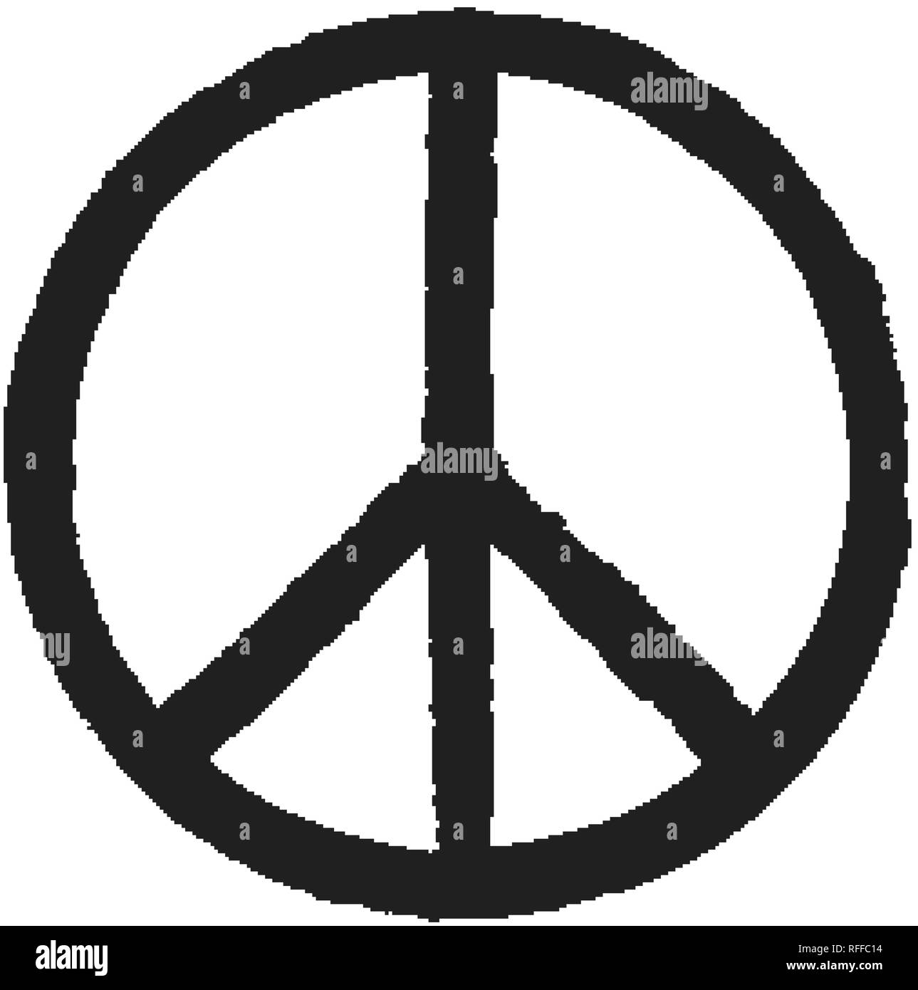 Grunge texture hippie round peace black sign Stock Vector Image & Art ...