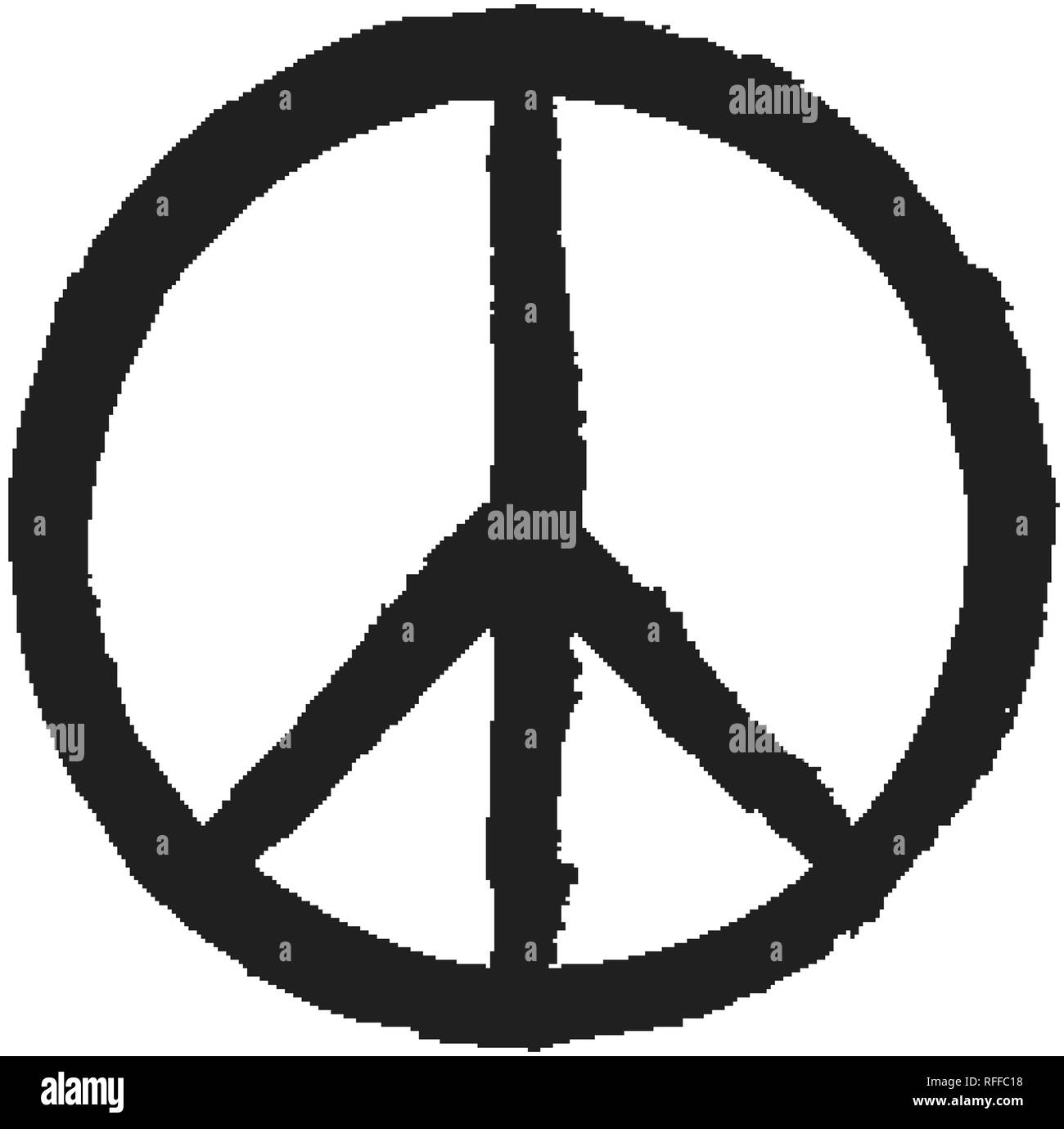 Round textured hippie peace sign for printing Stock Vector Image & Art ...