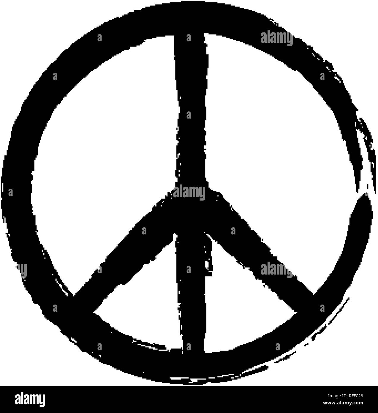 Grunge texture hippie round peace black sign Stock Vector Image & Art ...