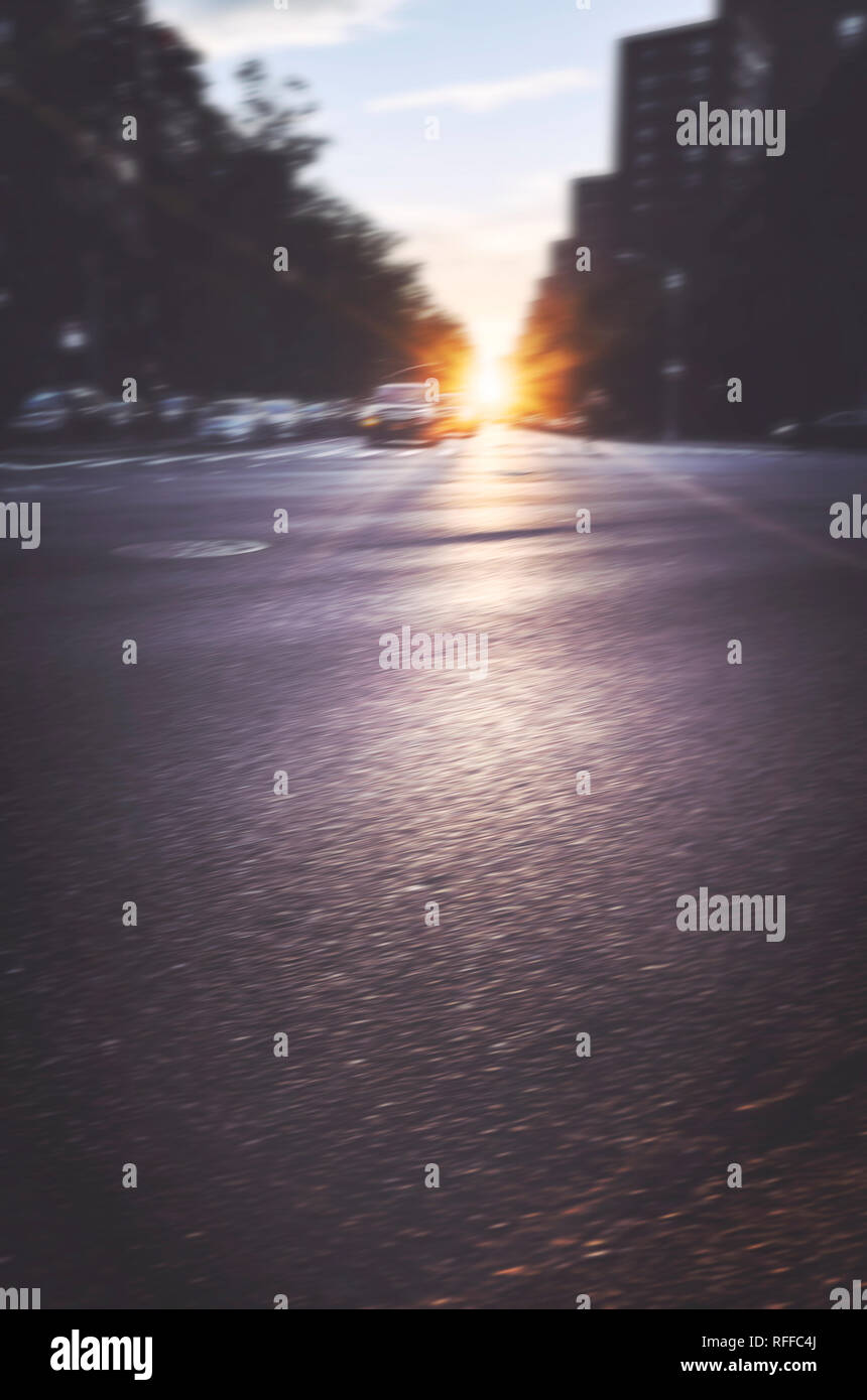 New york sunset street hi-res stock photography and images - Alamy