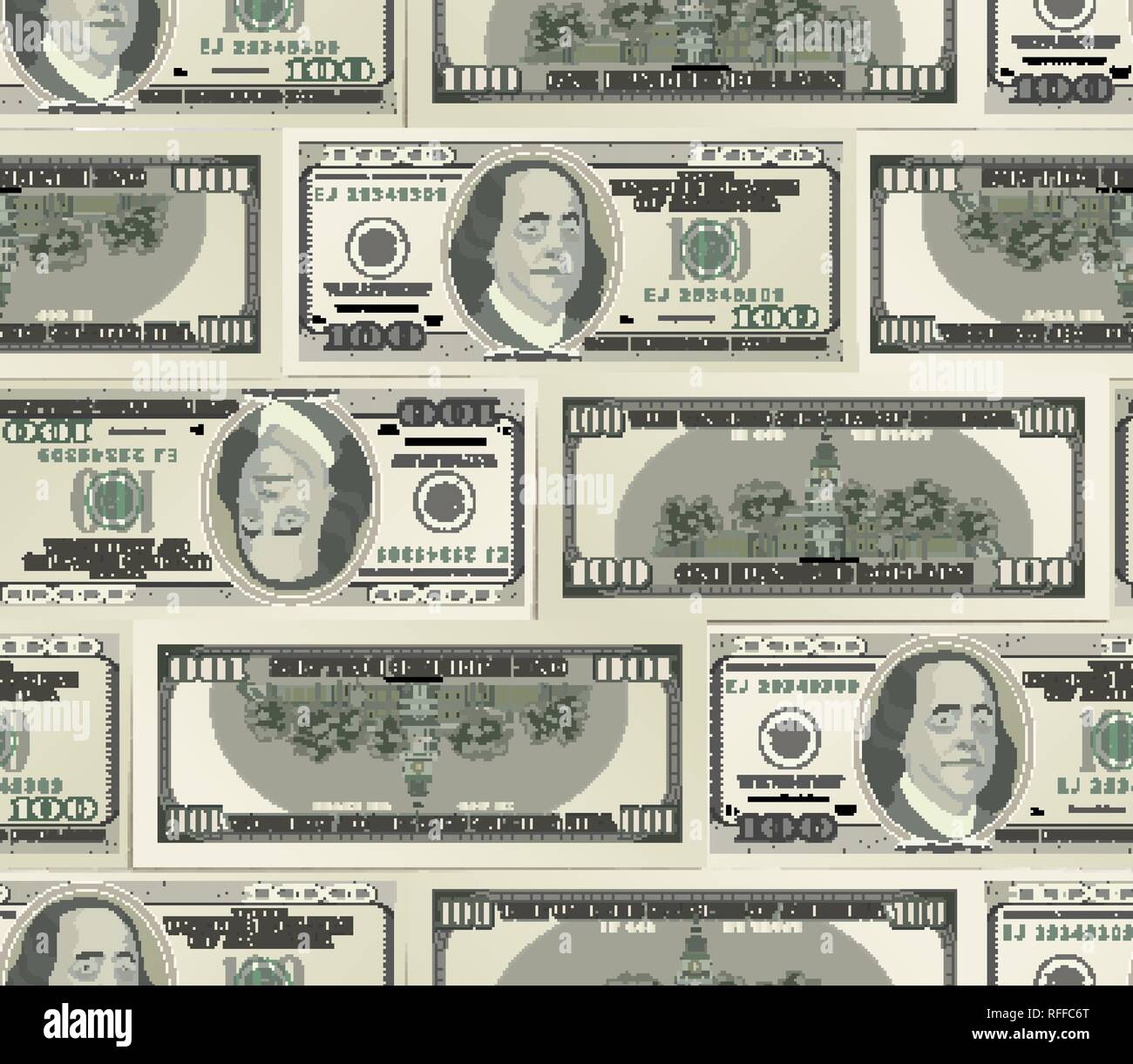 100 dollar note row Stock Vector Images - Alamy