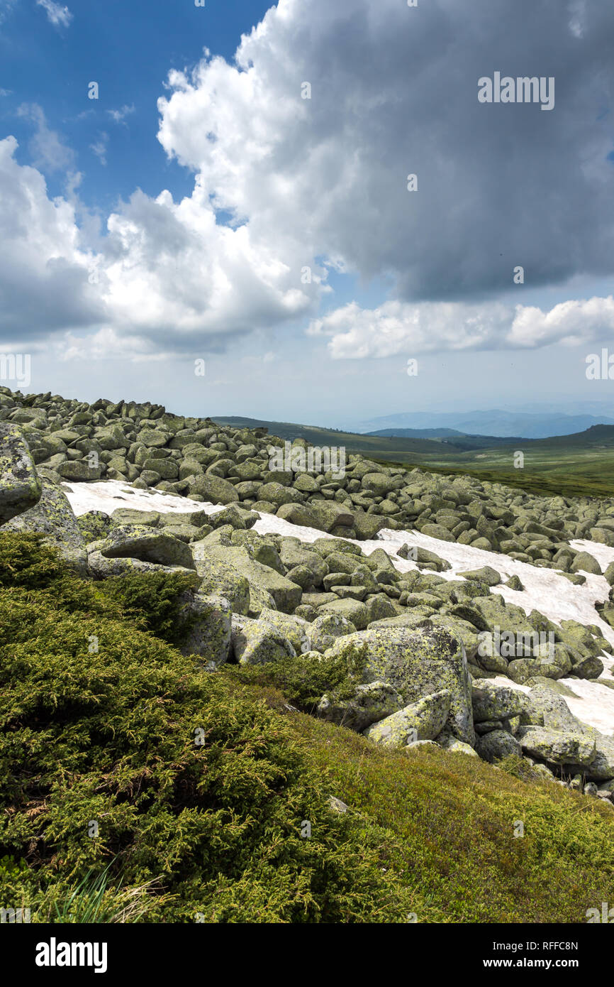 Landscape with green hills of Vitosha Mountain near Cherni Vrah Peak ...