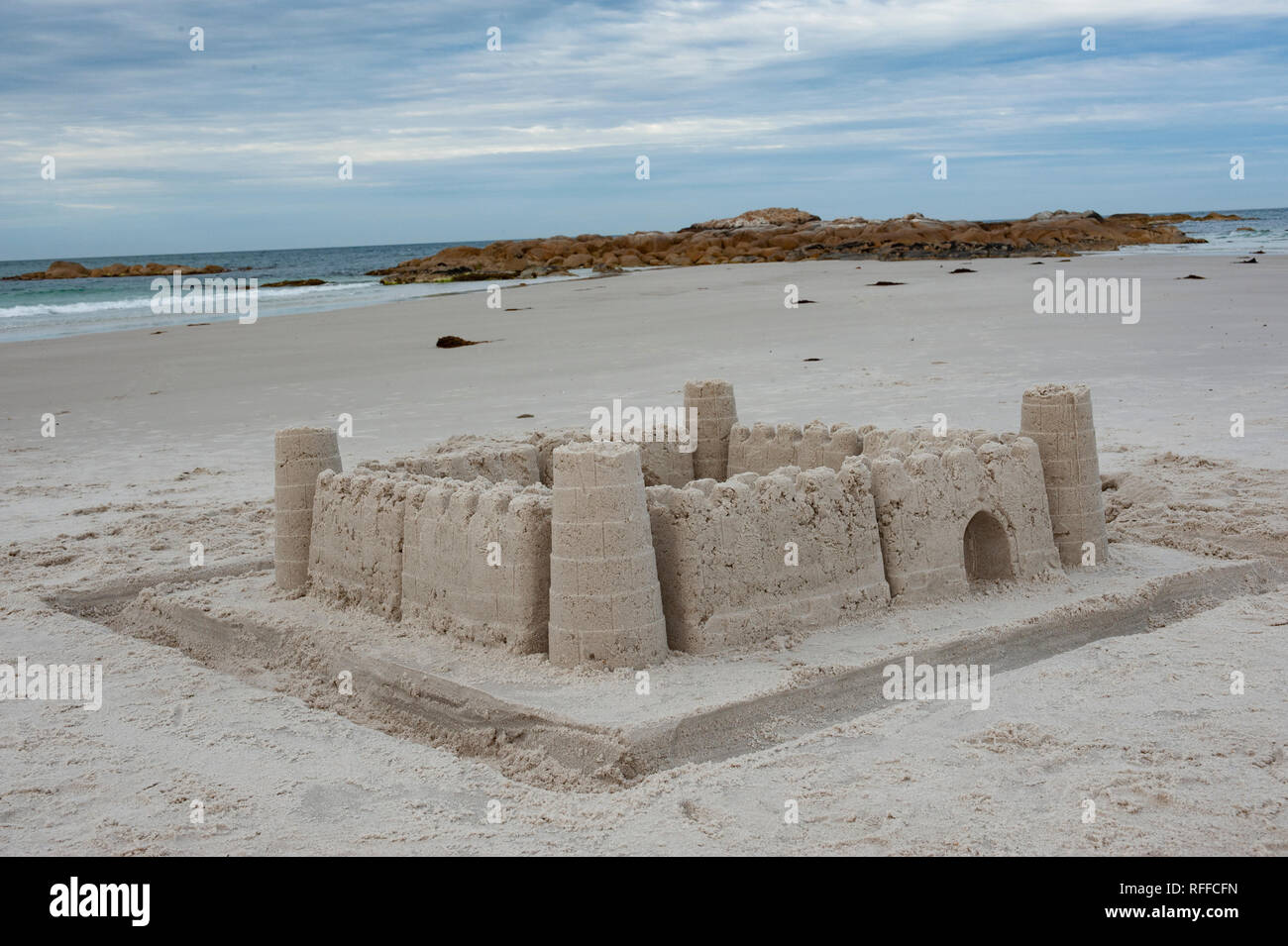 Sand castle on a beach Stock Photo - Alamy