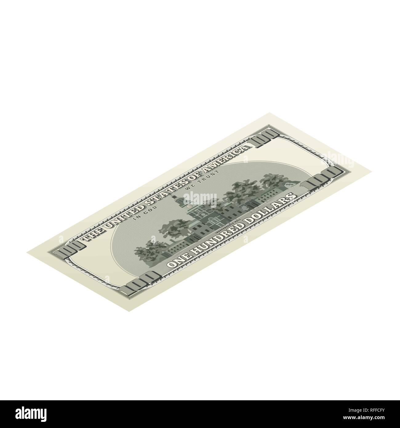 100 dollar bill back vector hi-res stock photography and images - Alamy