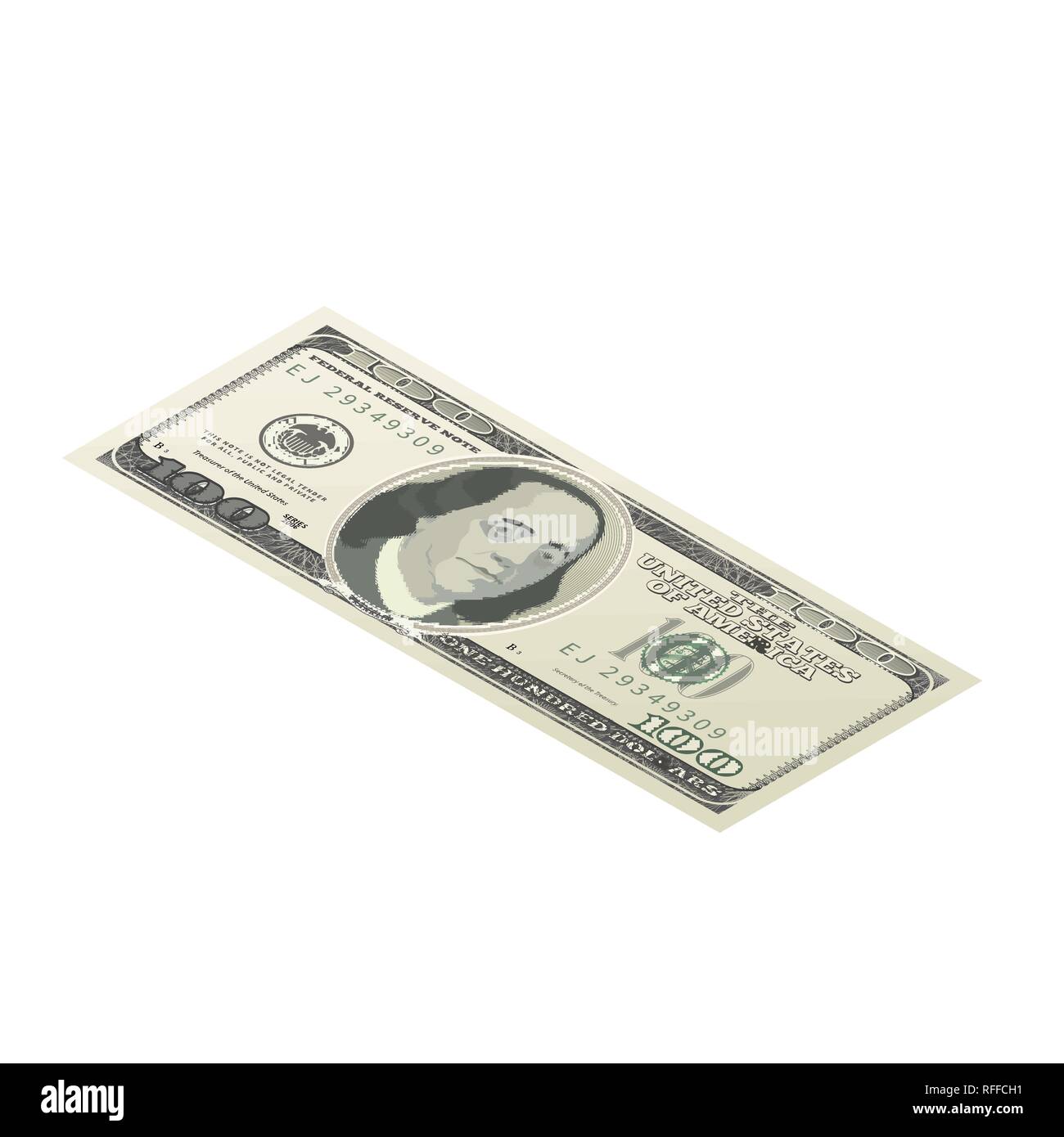 100 dollar bill front Stock Vector Images - Alamy