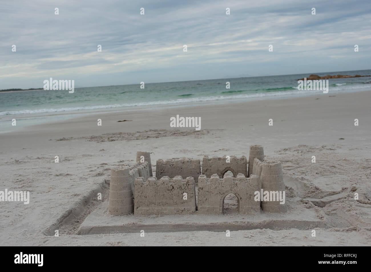 Sand castle on a beach Stock Photo - Alamy