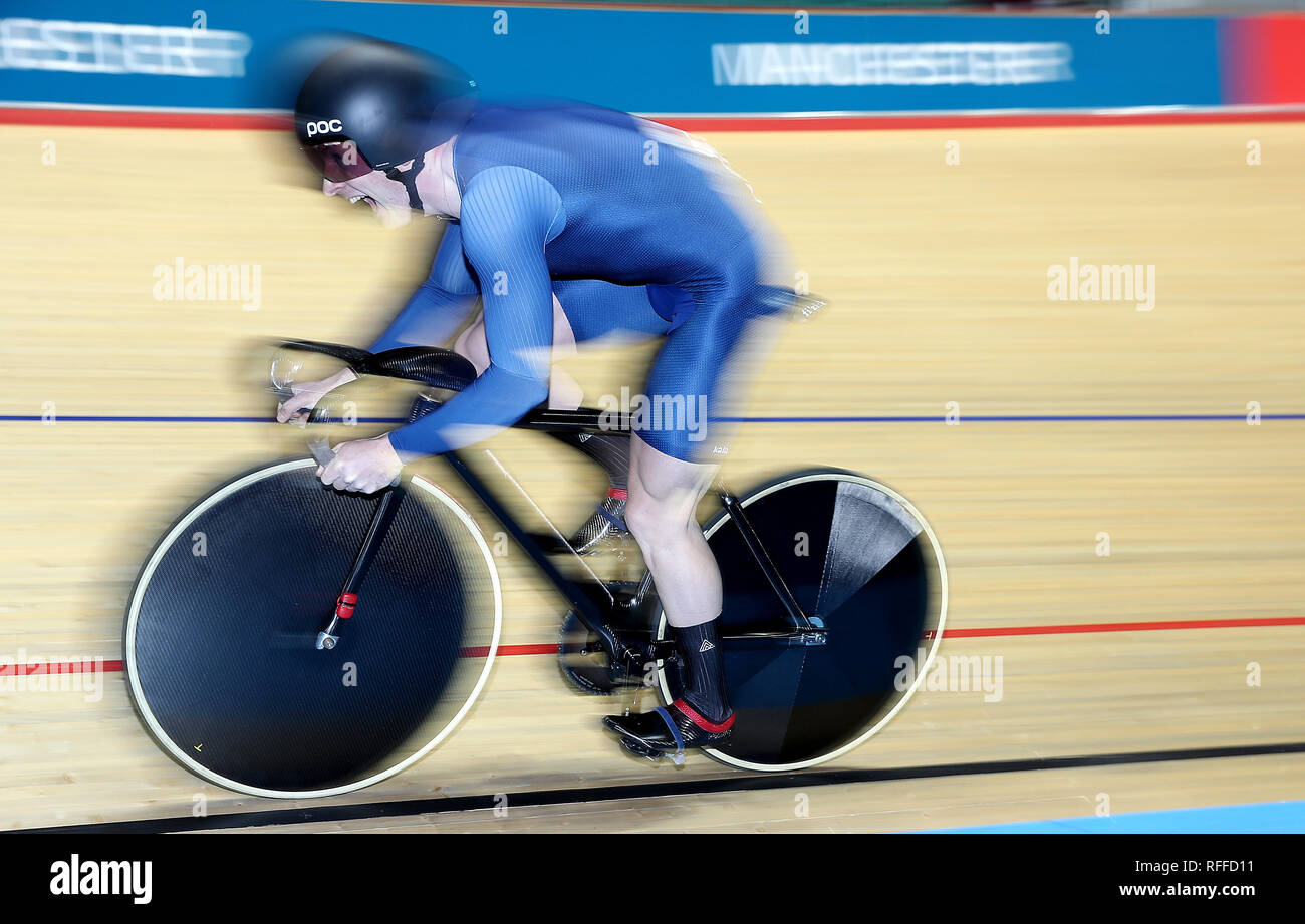Jason Kenny on the final lap of the Team Sprint Qualification, during ...