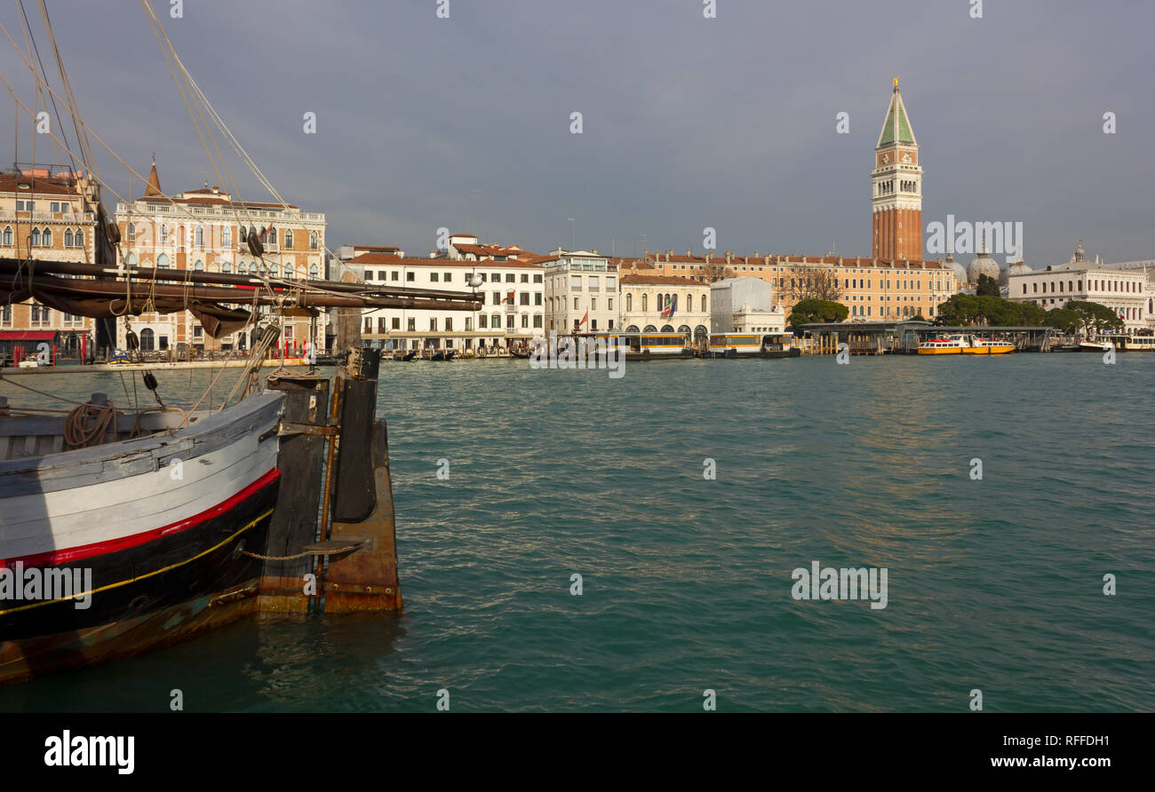 San Marco seafront in Venice, Italy, seen from Punta della Dogana Stock ...