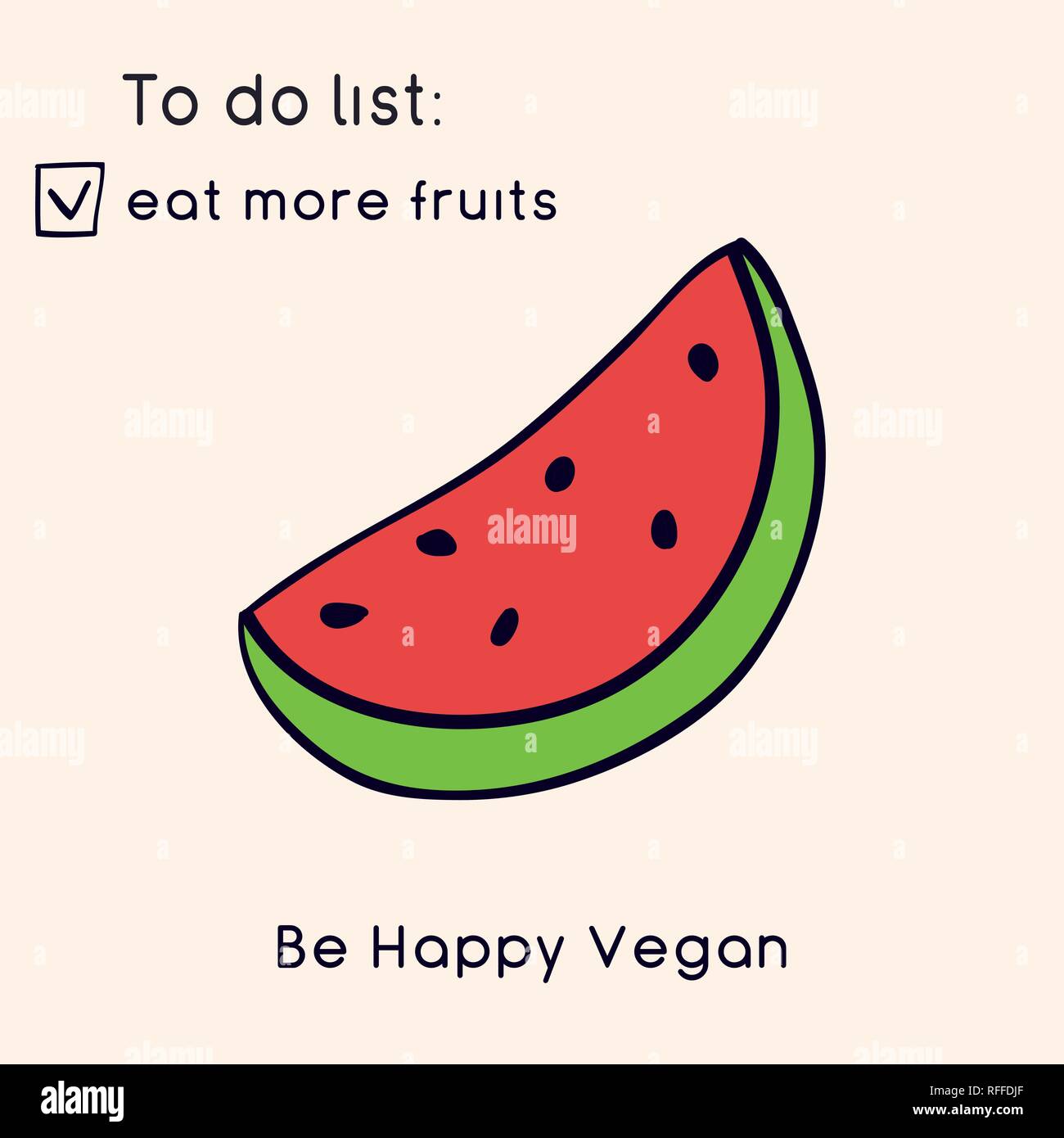 Happy Vegan day card. Doodle style illustration. Greeting card with ...