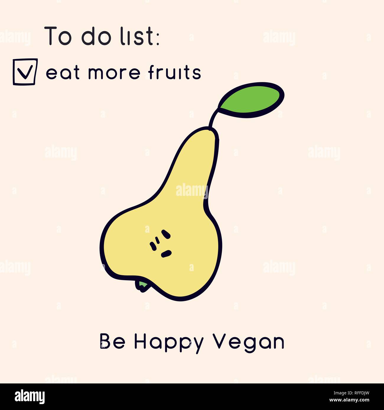 Happy Vegan day card. Doodle style illustration. Greeting card with ...