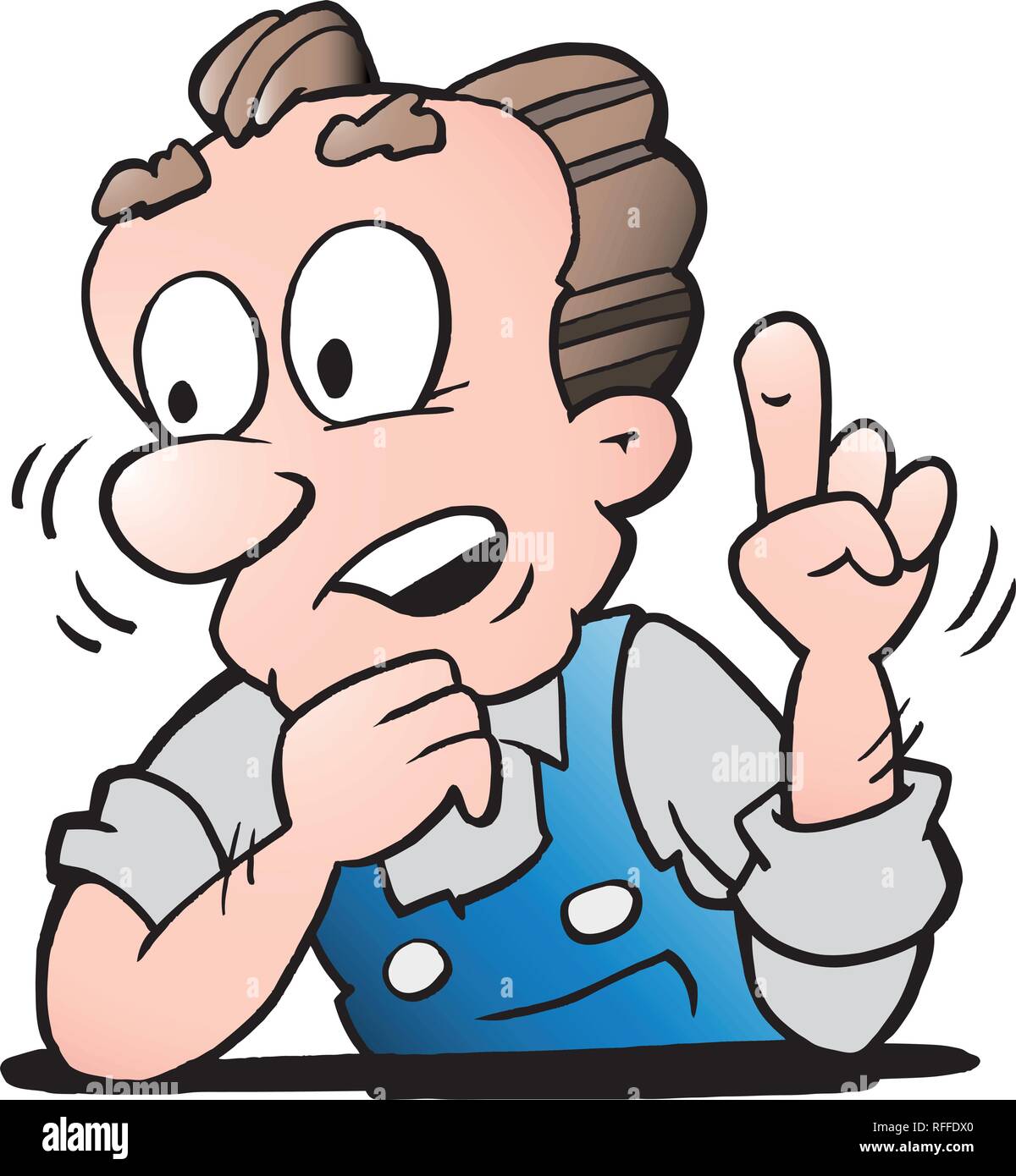 Cartoon Vector illustration of a Older Senior Worker Stock Vector Image ...