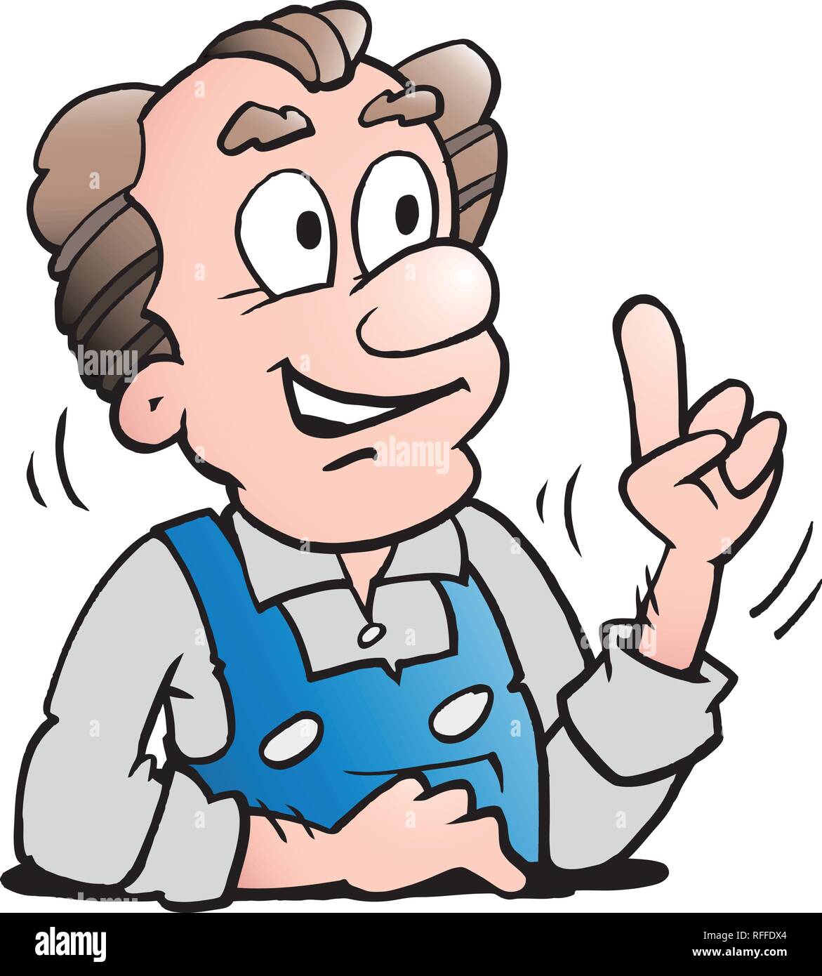 Cartoon Vector illustration of a Older Senior Worker Stock Vector Image ...