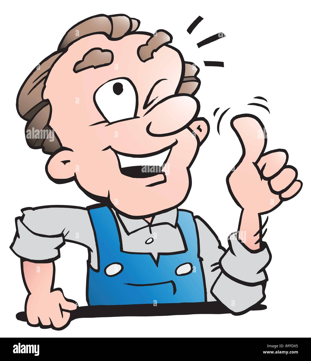 Cartoon Vector illustration of a Older Senior Worker Stock Vector Image ...