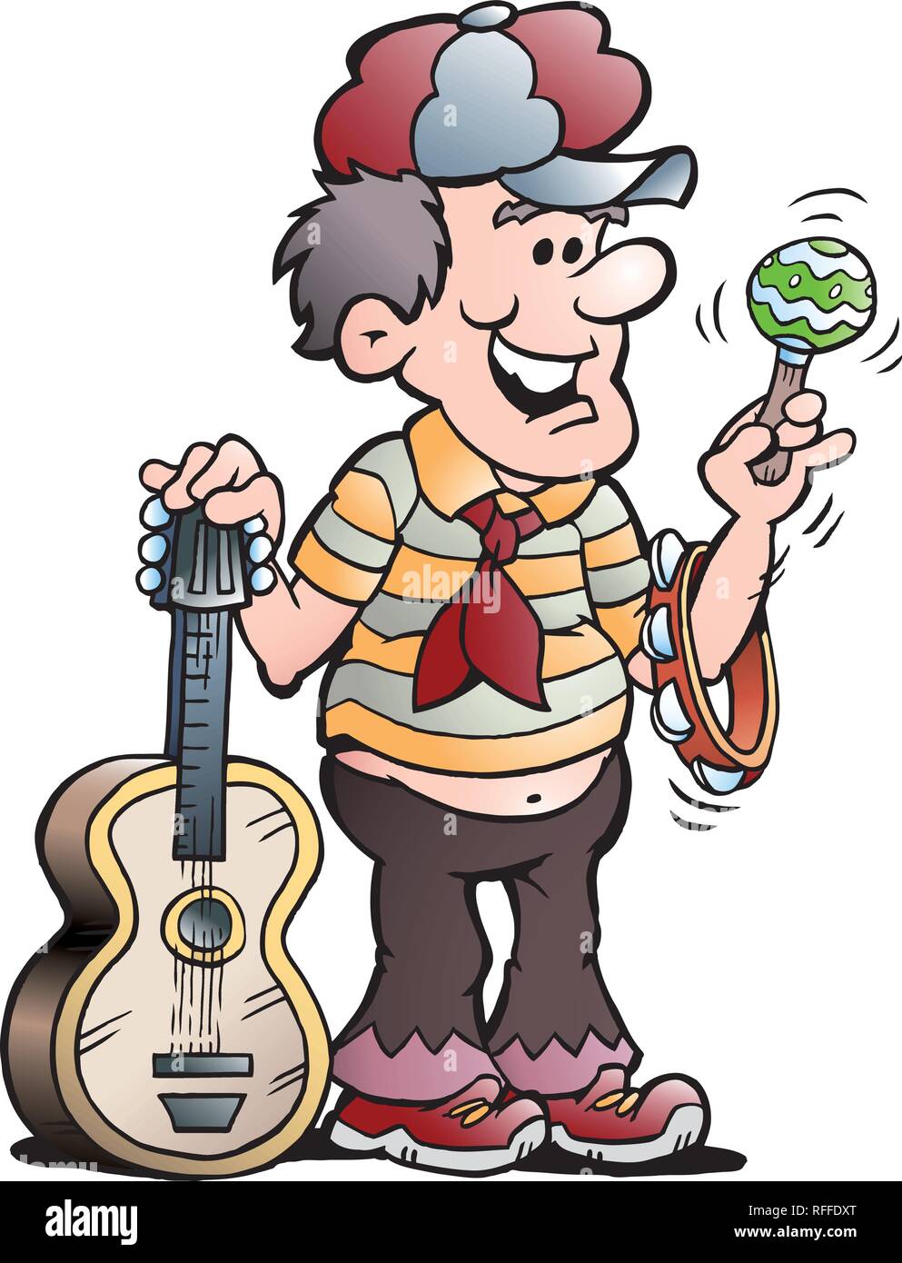 Guitar player cartoon hi-res stock photography and images - Alamy