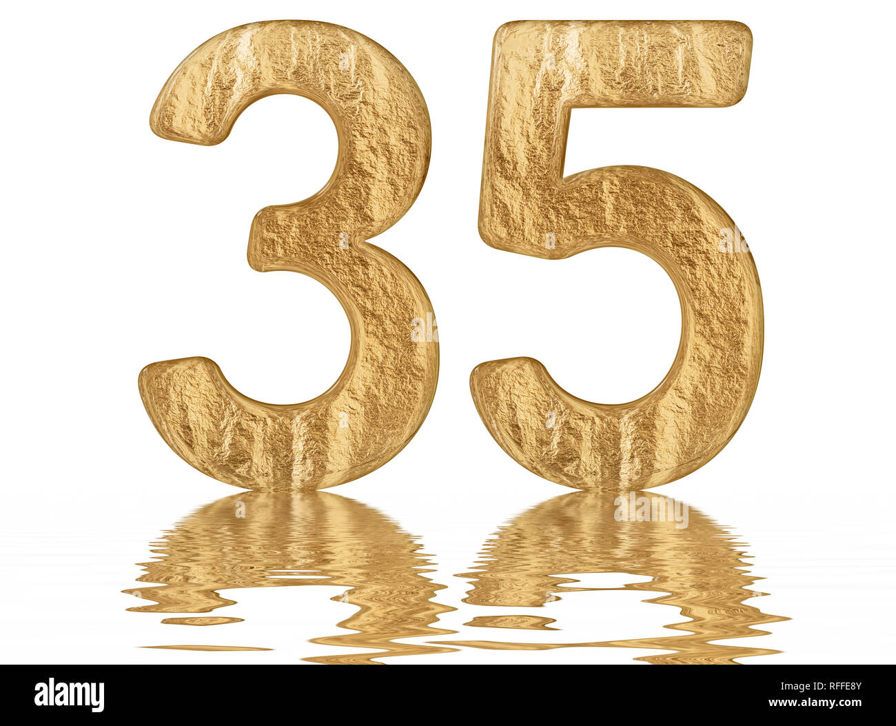 Numeral 35 thirty five reflected hi-res stock photography and images ...
