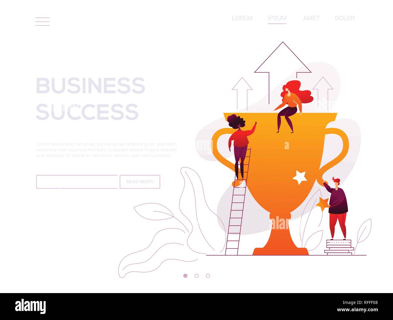 Business success - modern flat design style web banner Stock Vector ...
