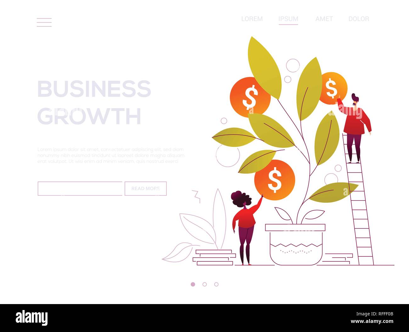 Business growth - modern flat design style web banner Stock Vector ...