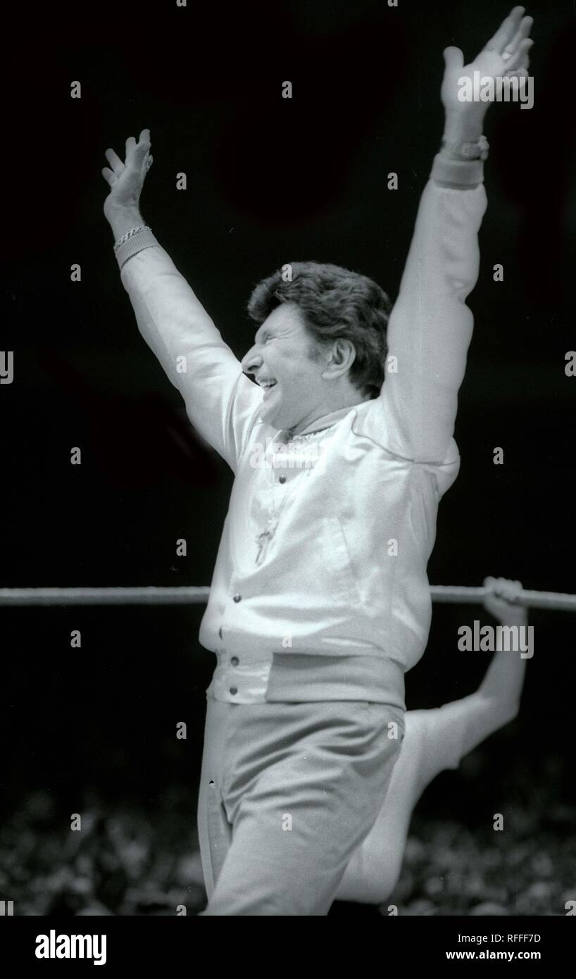 Liberace at Wrestlemania 1 at Madison Square Garden in New York City on ...