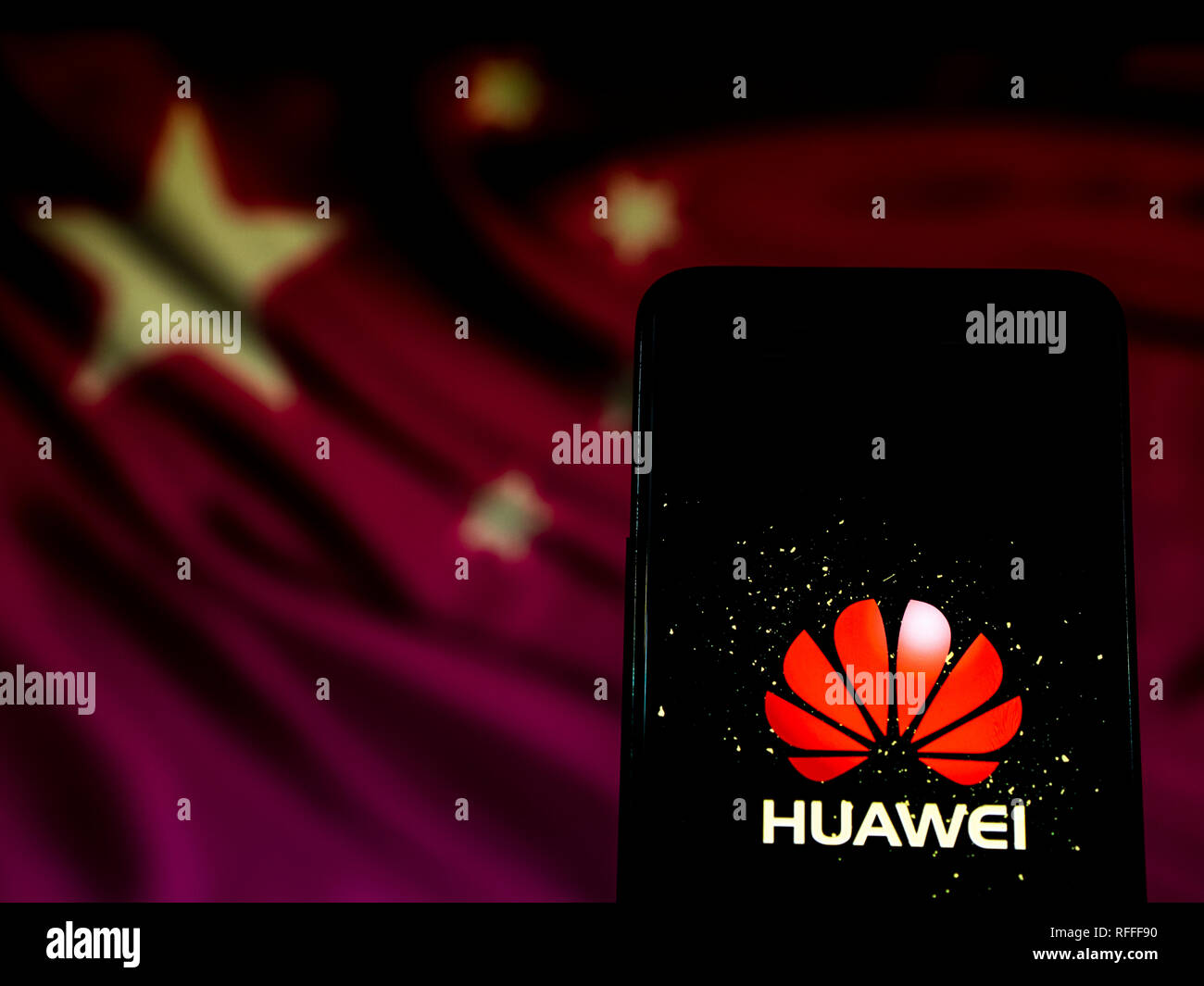 Huawei Technologies Co., Ltd. logo seen displayed on smart phone Stock ...