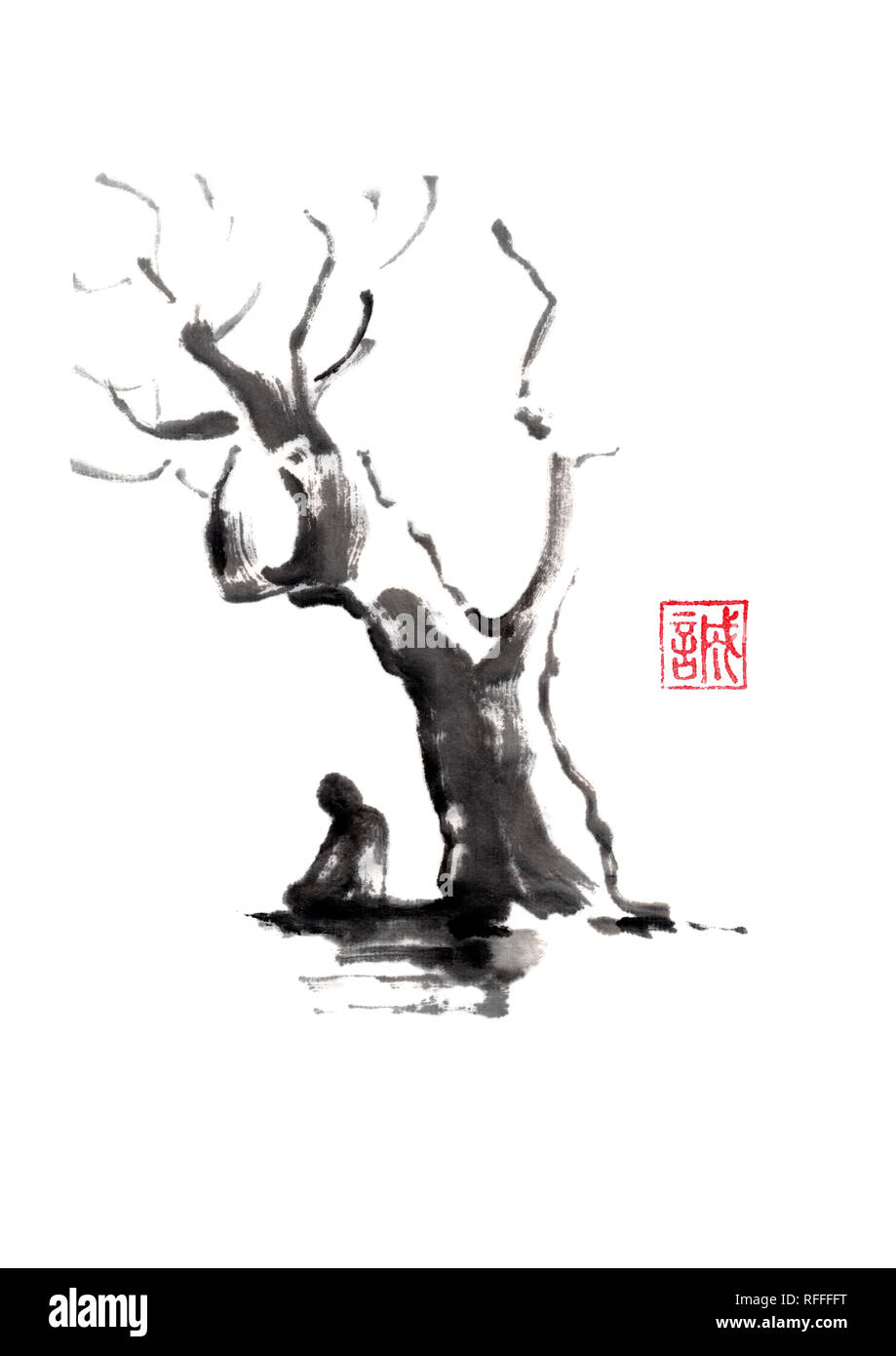 Japanese Ink Painting Tree